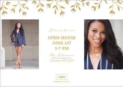 Gold Buds | Graduation Invitations | Mpix